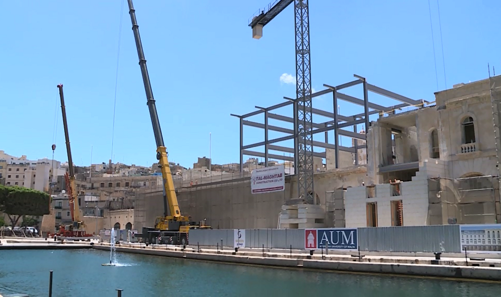 Work in advanced stage on AUM building in Cospicua - first students in ...