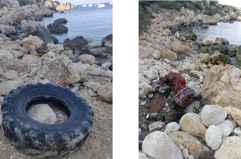 Boat engine and bulky refuse dumped at Fekruna Bay - TVMnews.mt