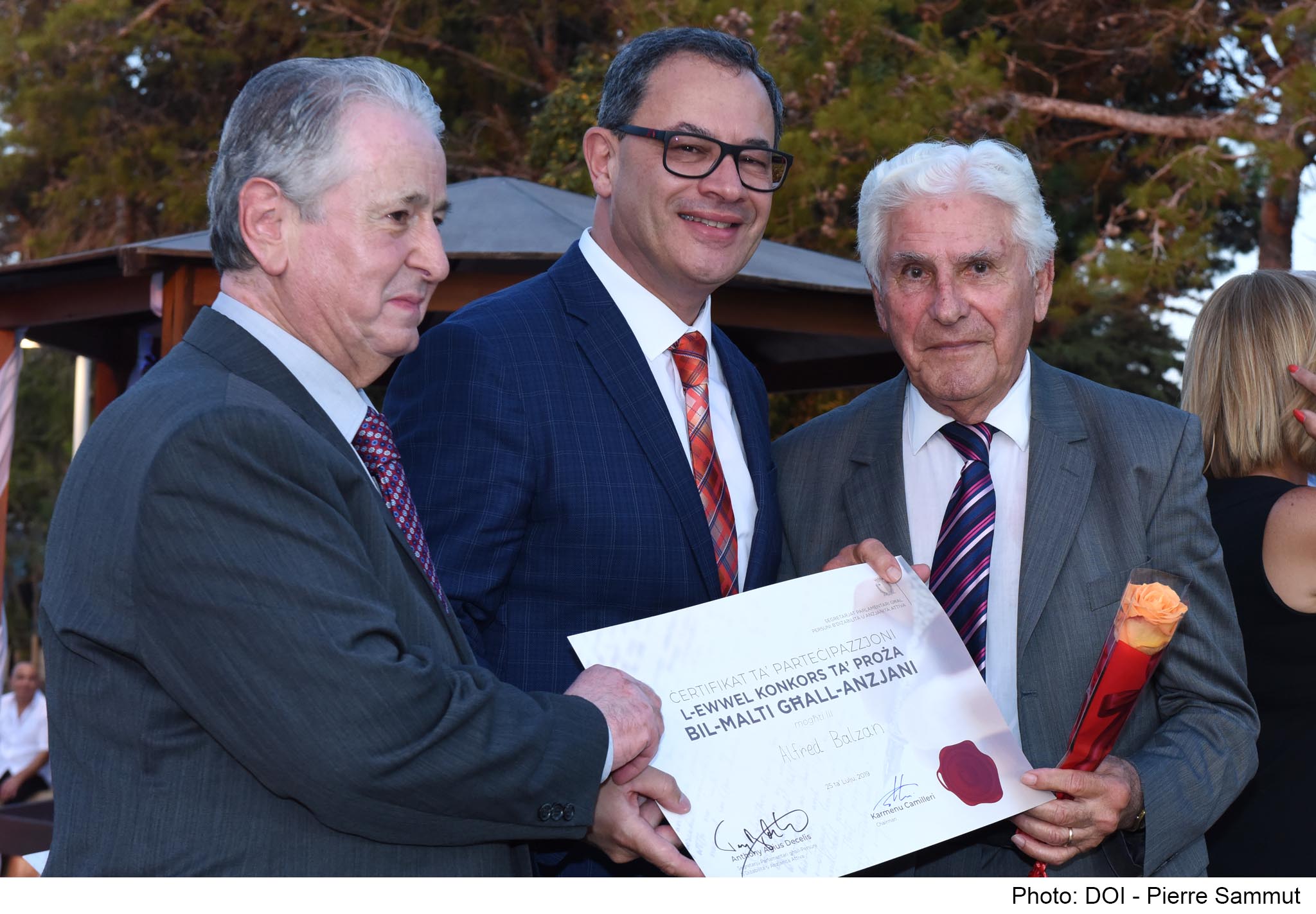 And the winners of this year's literature competition for the elderly ...