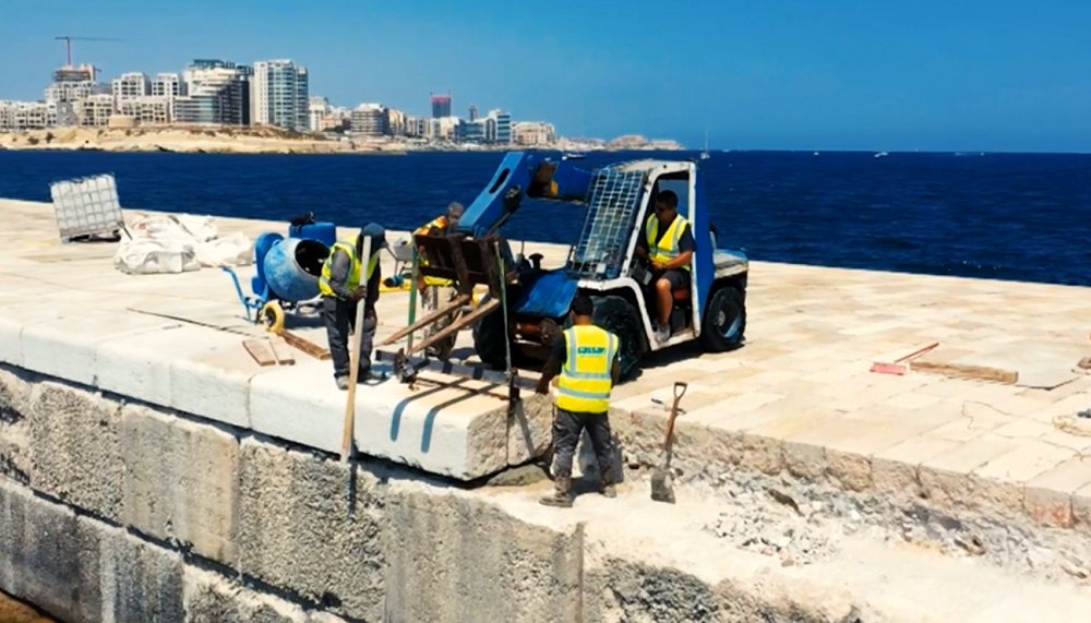 Repairs on breakwater that for 110 years has been battered by rough ...