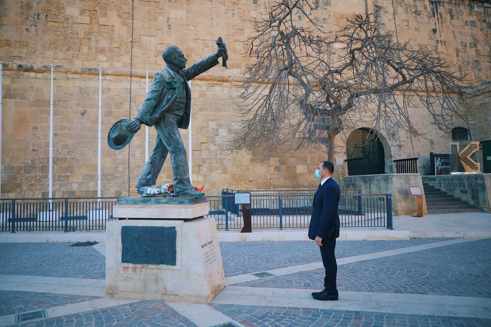 Manwel Dimech commemorated during Castille square ceremony - TVMnews.mt