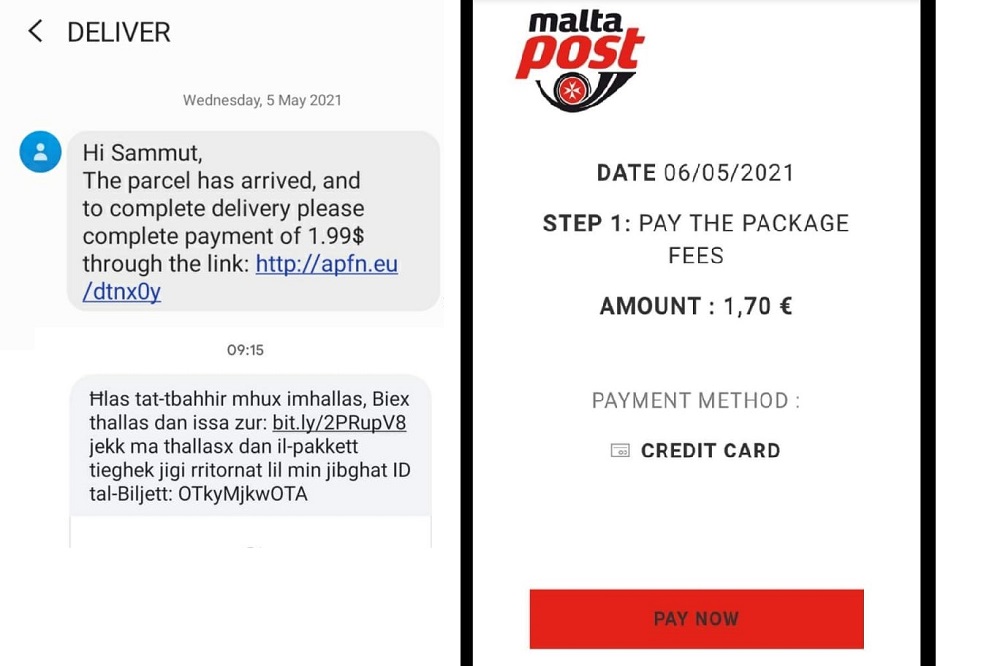 Maltapost warns against fake misleading messages asking recipient for ...