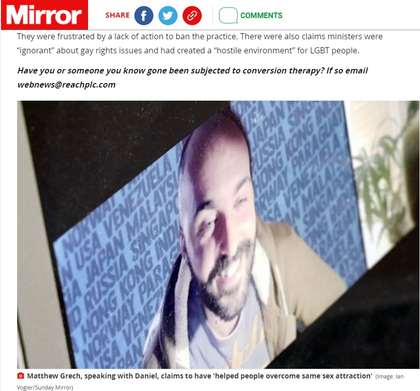 Controversy following report of a person trying to convert a gay man ...