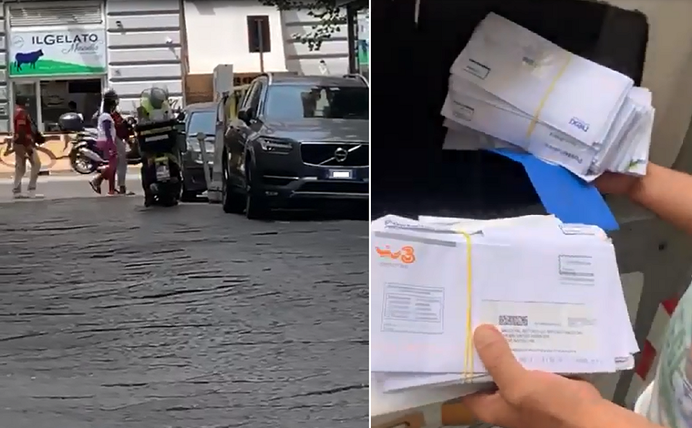 Watch: Postman in Naples caught disposing of letters inside recycling ...