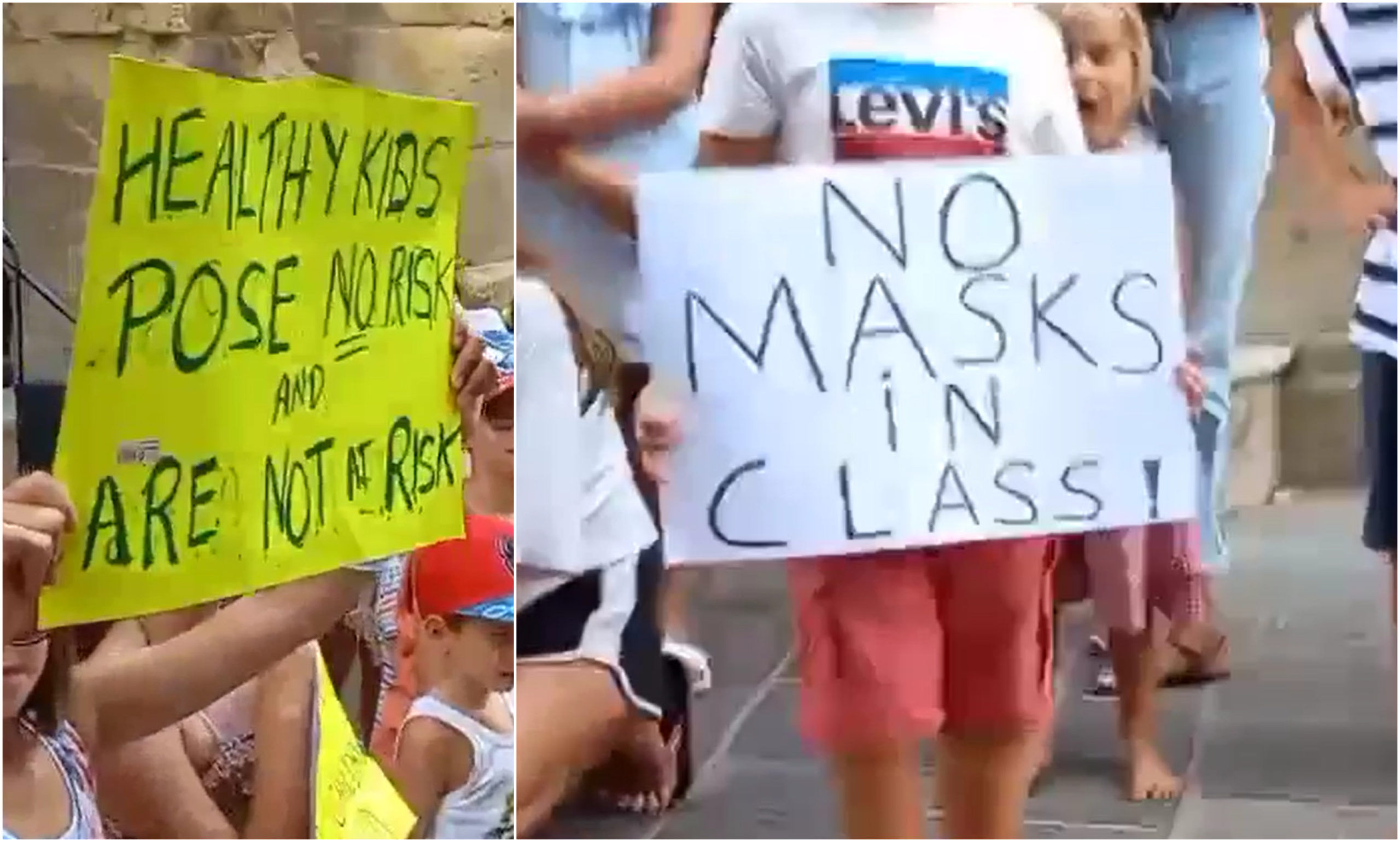 Watch: "We cannot breathe properly" - children protest against mask ...