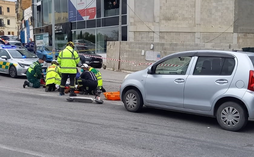 Scooter rider suffers head injuries after being hit by car in Marsa ...
