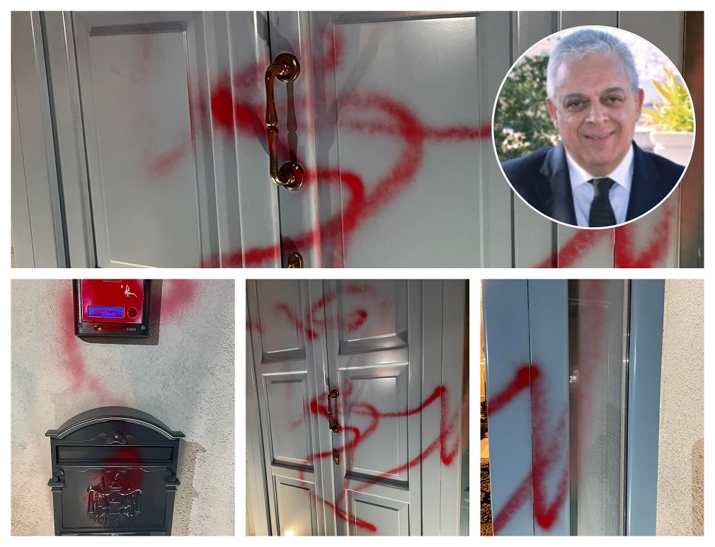 Facade of former Ambassador Ray Azzopardi's home vandalised with red ...