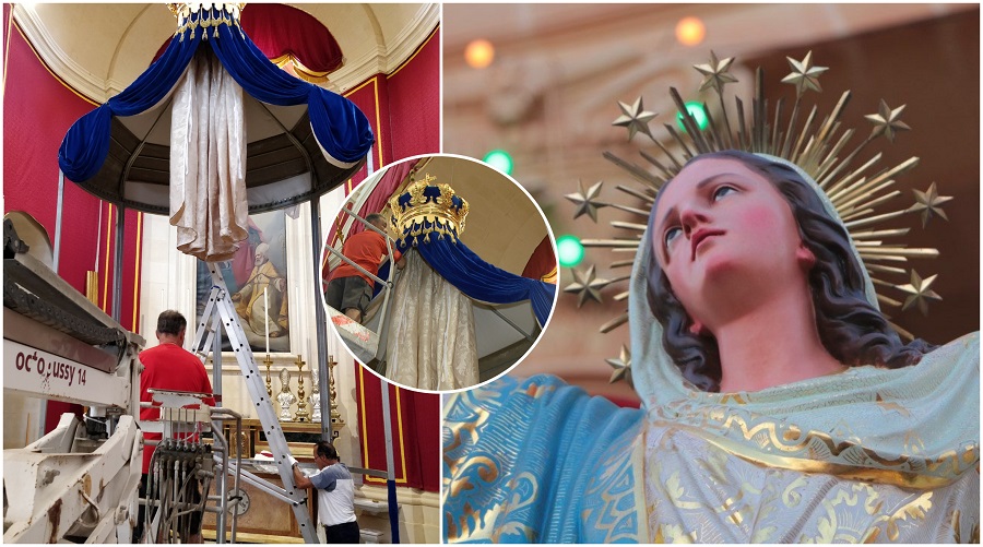Watch: Unique and original mantle for Mġarr's Santa Marija statue ...