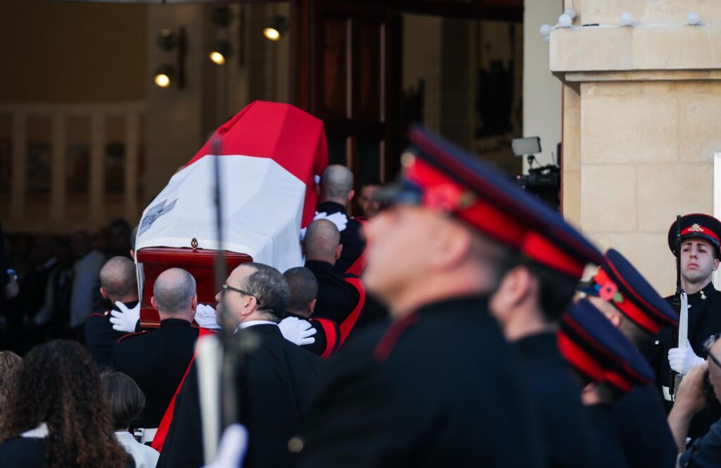 Maltese flag given to Mifsud Bonnici's family as a sign of respect for ...