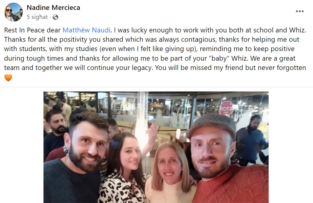 Many shocked at death of sports teacher Matthew Naudi - TVMnews.mt