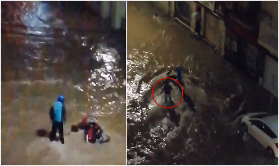 WATCH: Man comes to the rescue of food courier who fell over with ...