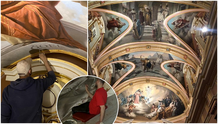 WATCH: Scenes from Covid pandemic painted on ceiling of Senglea ...