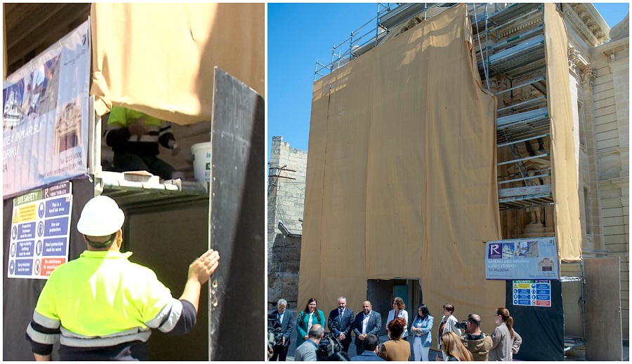 Mosta Oratory of the Sacred Heart of Jesus facade being restored ...