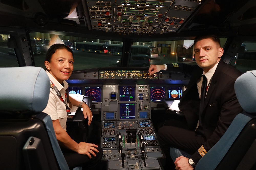 Female pilot at the helm of first flight of new national airline ...