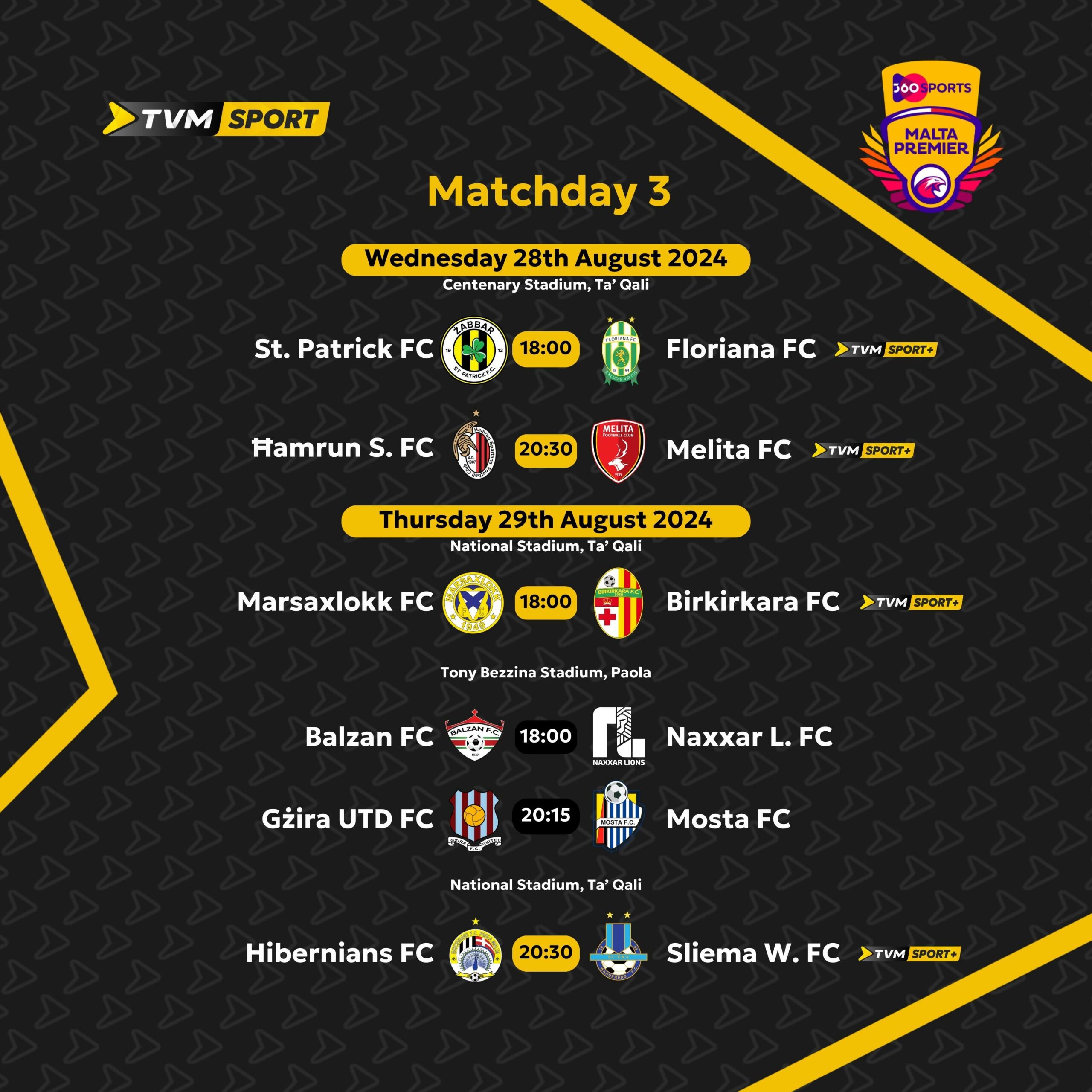 Bejn illum u għada tintlagħab Matchday 3 tat-360Sports Malta Premier - TVMnews.mt
