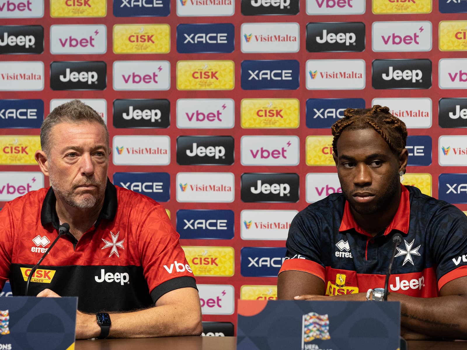 Davide Mazzotta u Joseph Mbong ikellmu lill-midja qabel Malta-Moldova ...