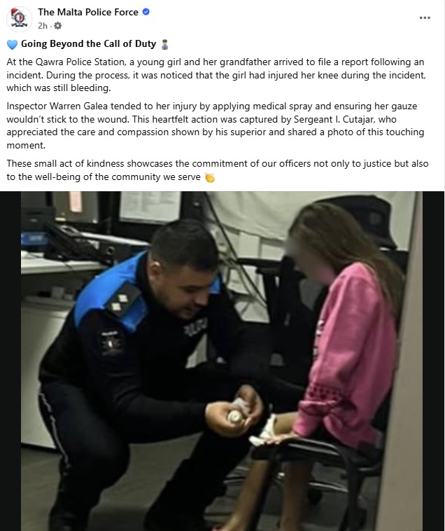 Pulizija jdewwi tifla f'għassa waqt li nannuha qed jagħmel rapport fuq ...