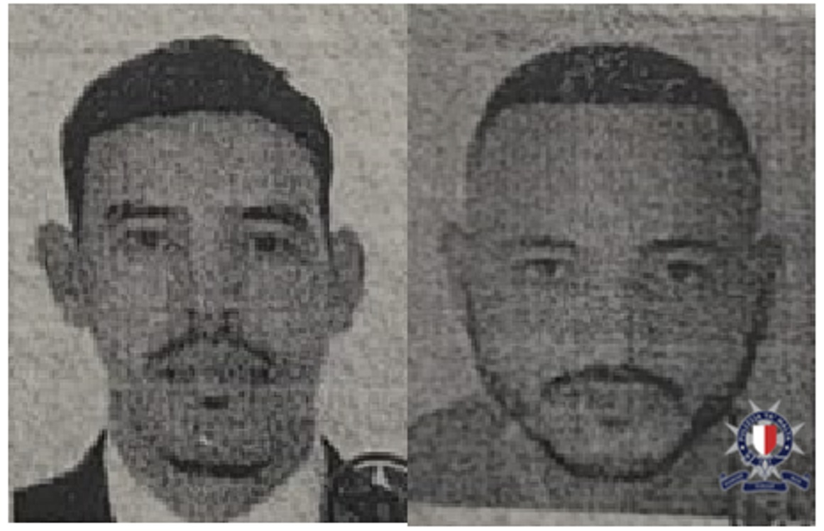 Pictures published of two men who fled from aircraft and are being ...
