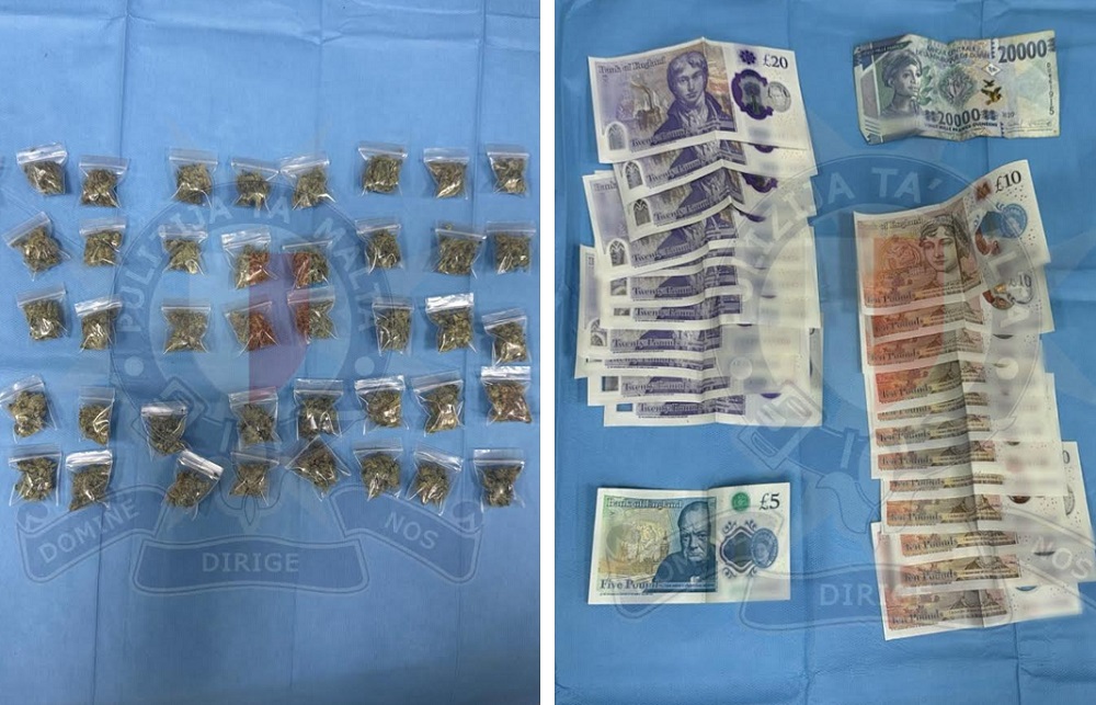 Żewġt irġiel arrestati b'rabta ma' sejba ta' 50 pakkett kannabis f ...