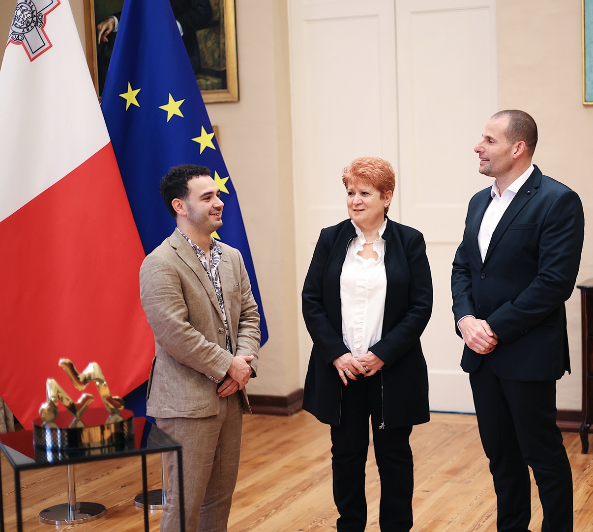 PM welcomes Mużika Mużika 2025 winner Jamie Cardona at Castille ...