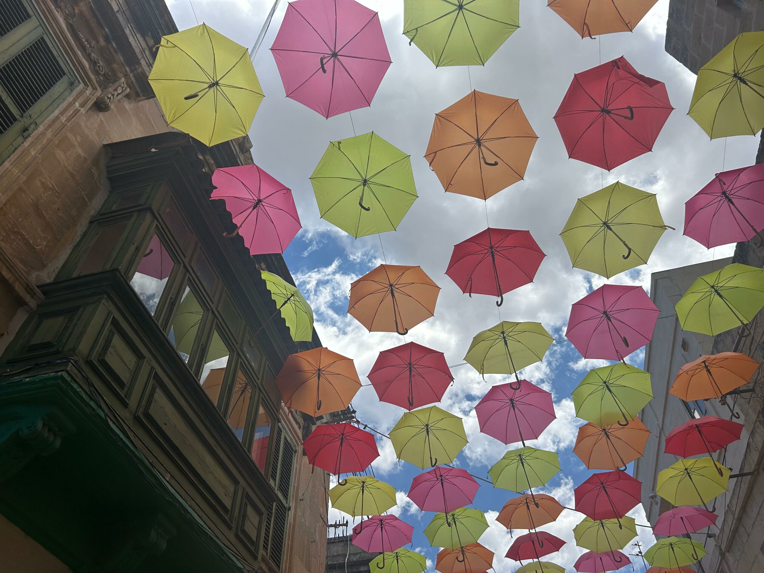 Street in Zabbar decorated with colourful umbrellas - TVMnews.mt