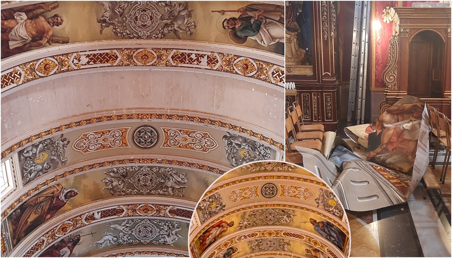 Taqa' pittura mis-saqaf tal-Knisja Parrokkjali f'Ħal Balzan - TVMnews.mt