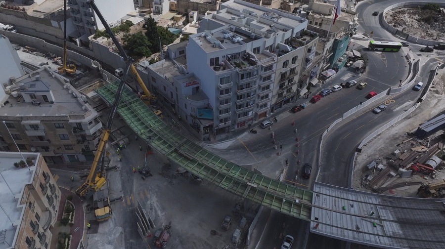 Heaviest part of Msida flyover now in place - TVMnews.mt