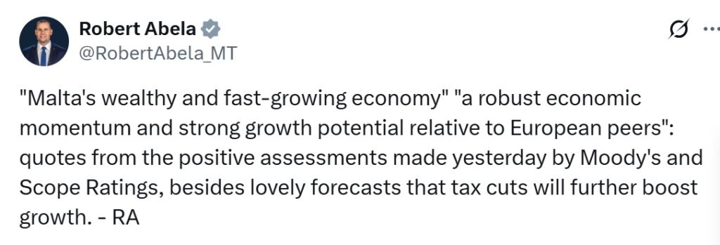 Moody's u Scope jbassru li t-tkabbir ekonomiku ta' Malta se jibqa' b ...