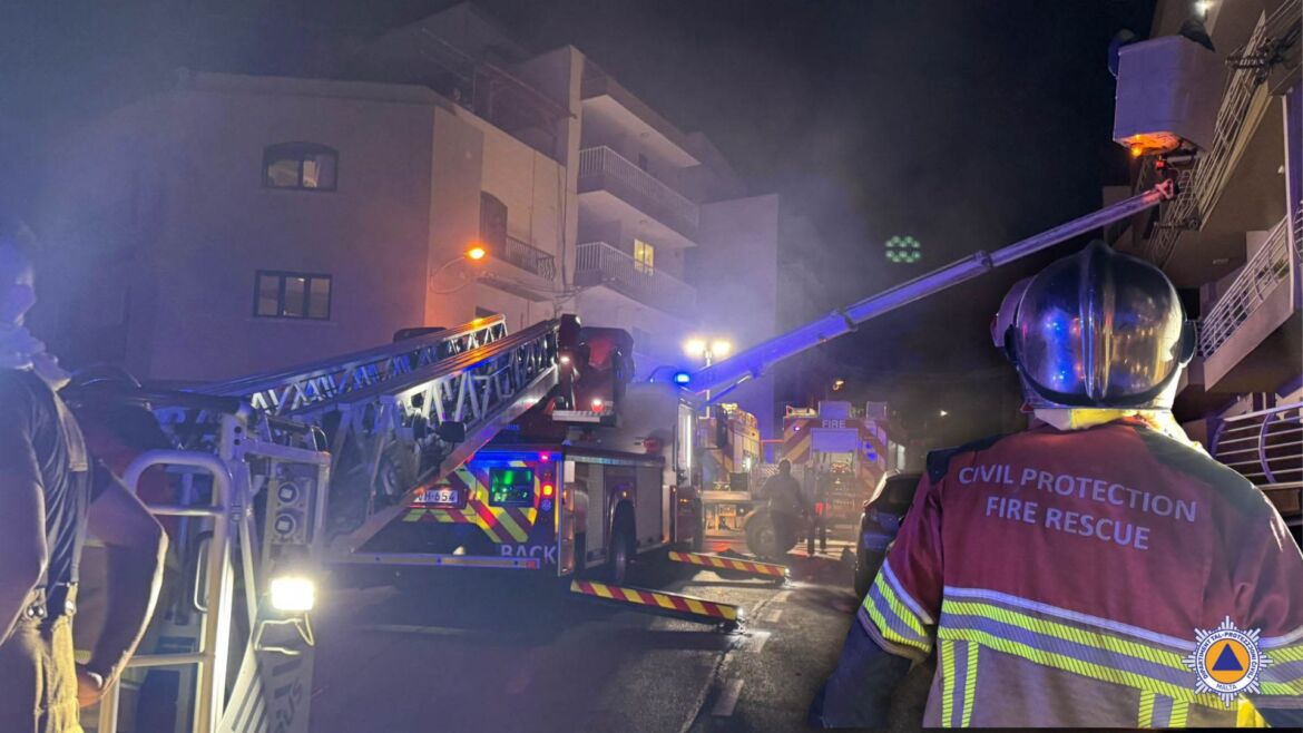 Six residents and animals rescued from fire in Mosta apartment - TVMnews.mt