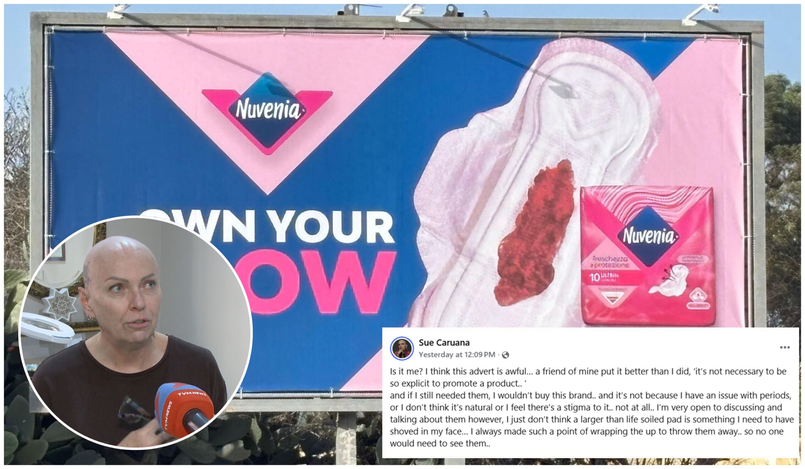 Kontroversja dwar billboard ta' prodott tal-mestruwazzjoni mċappas bid ...