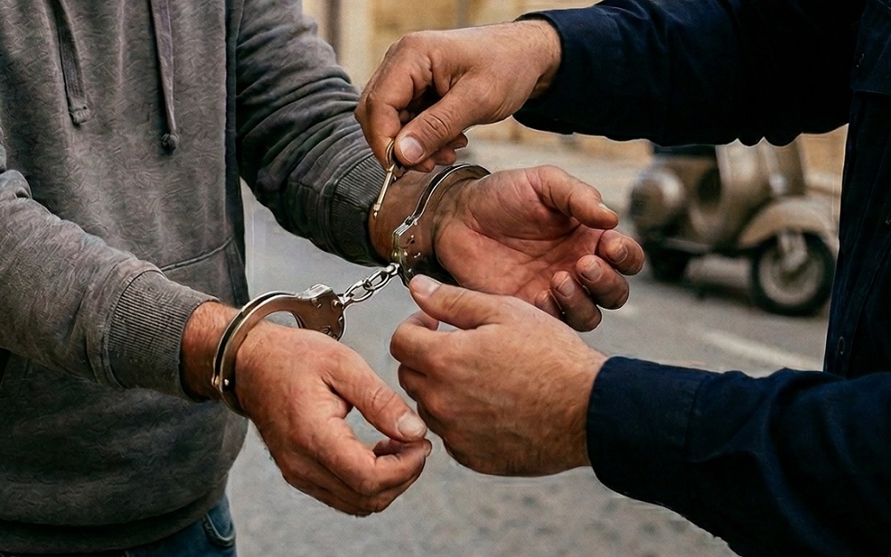 Detained under arrest charged with possessing falsified documents ...