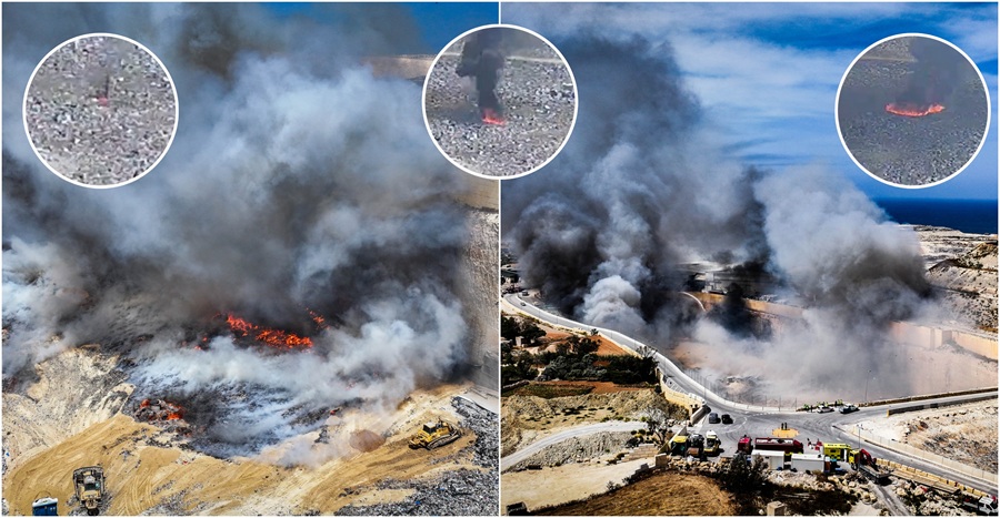 Instant fire spreads within seconds at the Magħtab waste facility ...